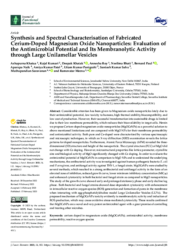 (PDF) Synthesis and Spectral Characterisation of Fabricated Cerium-Doped Magnesium Oxide ...