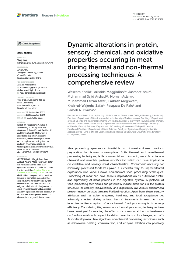 (PDF) Dynamic alterations in protein, sensory, chemical, and oxidative ...