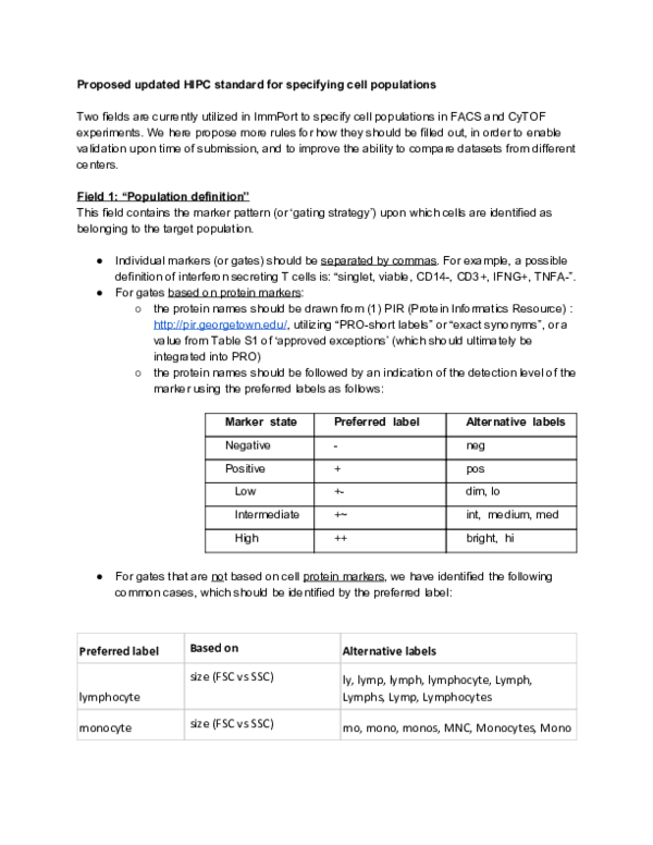 (PDF) HIPC ImmPort Cytometry Data Standards