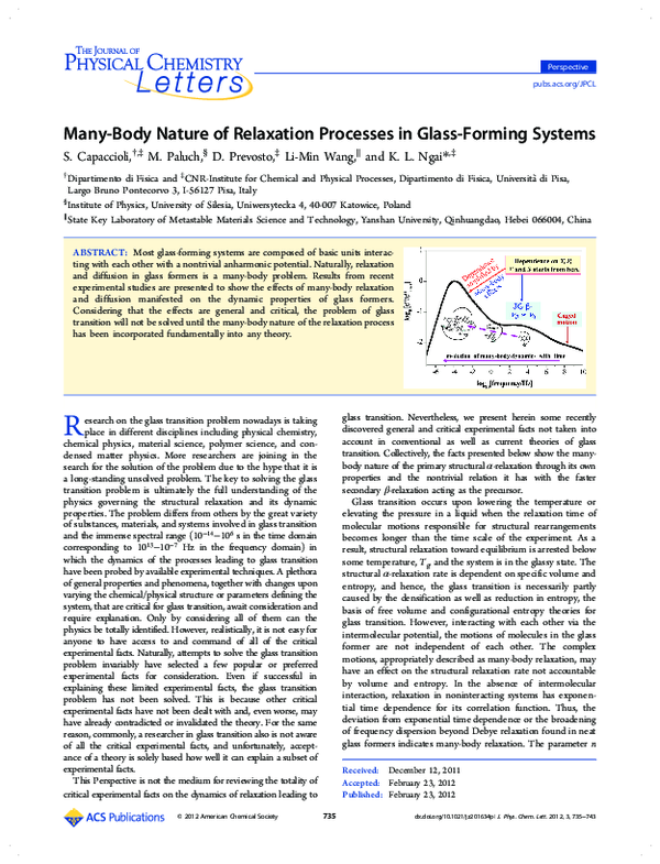 (PDF) Many-Body Nature of Relaxation Processes in Glass-Forming Systems