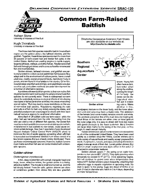 (PDF) Common farm-raised baitfish
