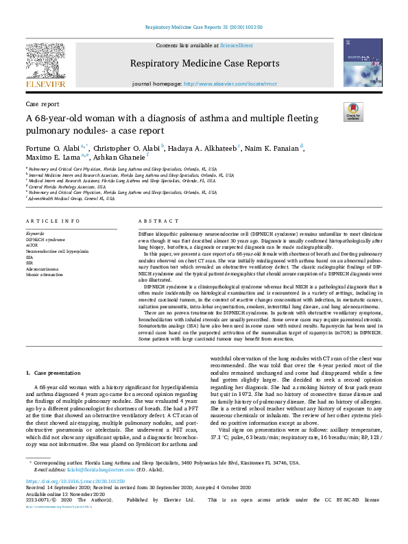(PDF) A 68-year-old woman with a diagnosis of asthma and multiple ...