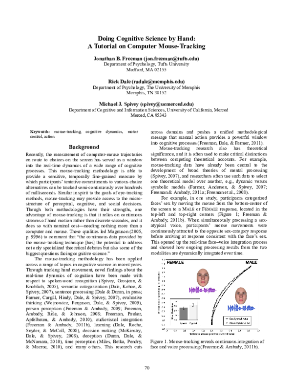 (PDF) Doing Cognitive Science by Hand: A Tutorial on Computer Mouse ...