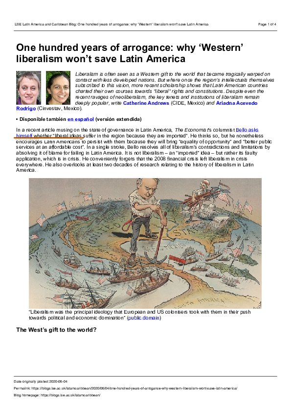 (PDF) One hundred years of arrogance: why Western liberalism won’t save ...