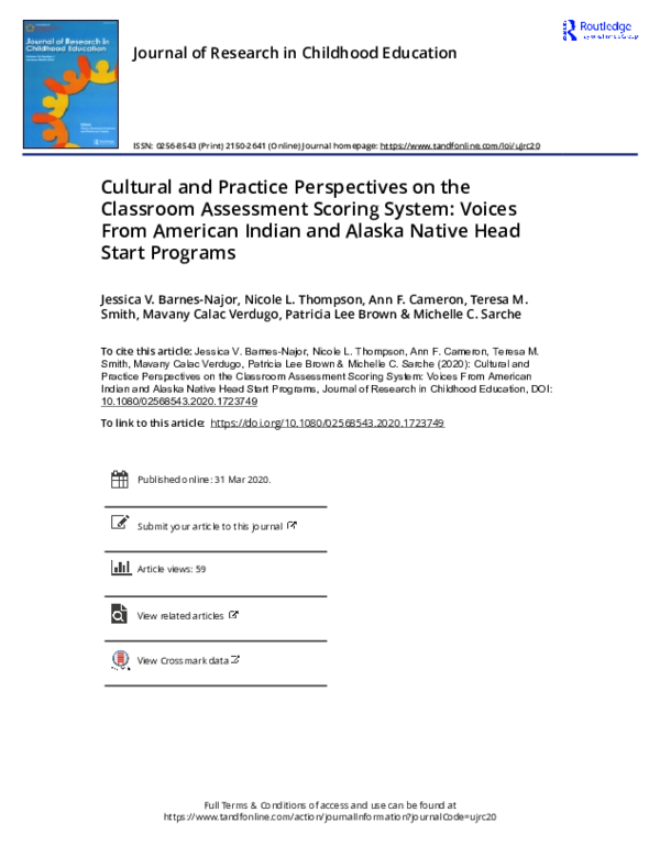(PDF) Cultural and Practice Perspectives on the Classroom Assessment ...