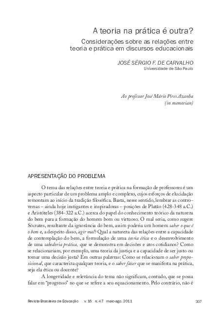 (PDF) A teoria na prática é outra? Considerações sobre as relações ...