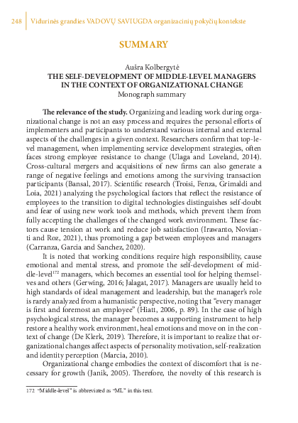 (PDF) Self-Development of Middle Managers in Change