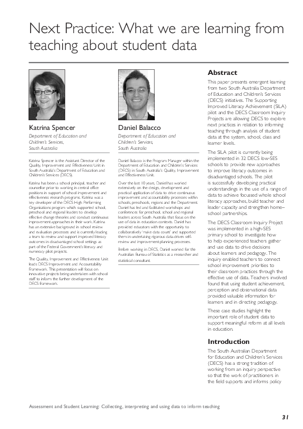 (PDF) Next practice: what we are learning about teaching from student data