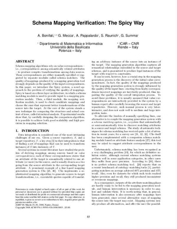 (PDF) Schema mapping verification