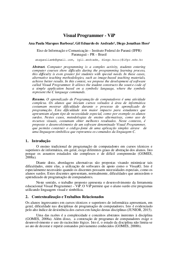 (PDF) Visual Programmer – ViP