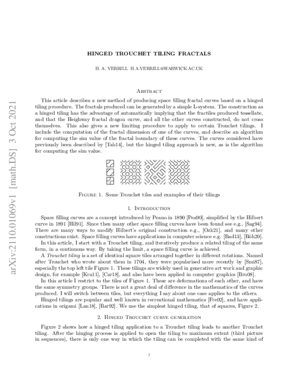 (PDF) Hinged Trouchet tiling fractals