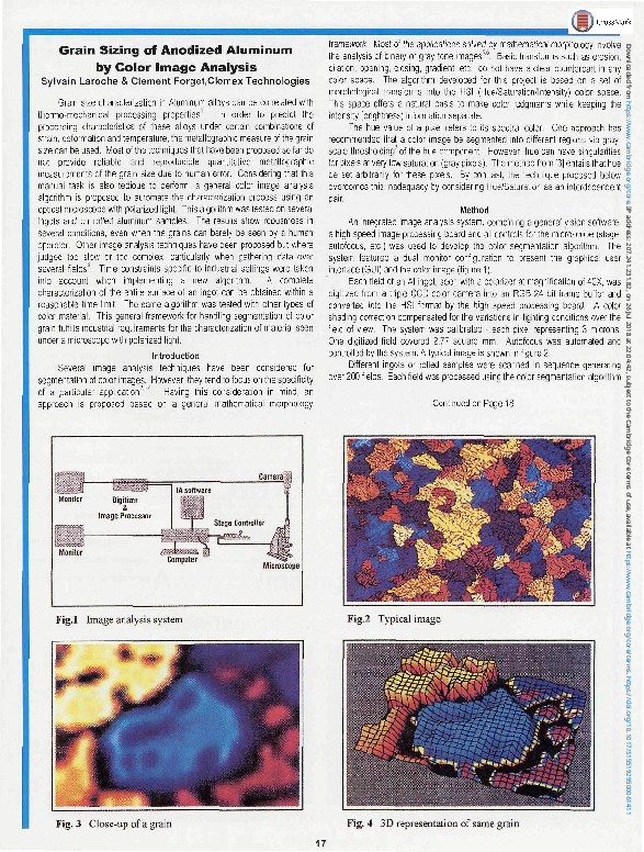 (PDF) Grain sizing of anodized aluminum by color image analysis