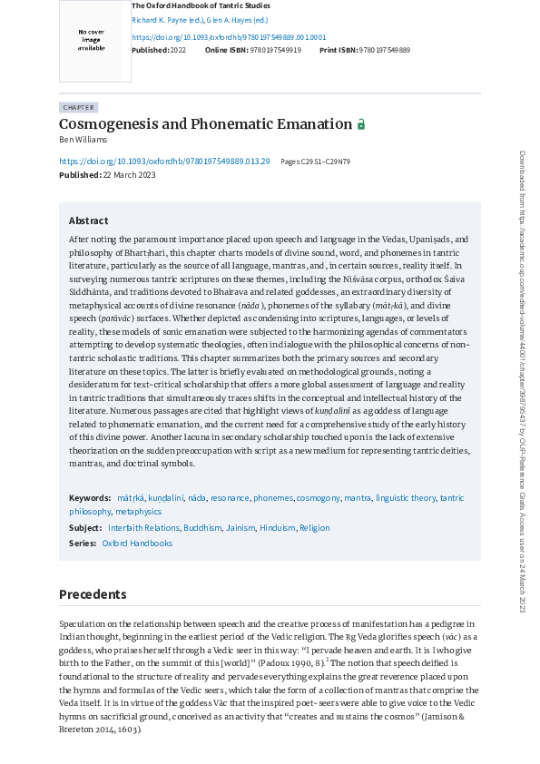 (PDF) Cosmogenesis and Phonematic Emanation