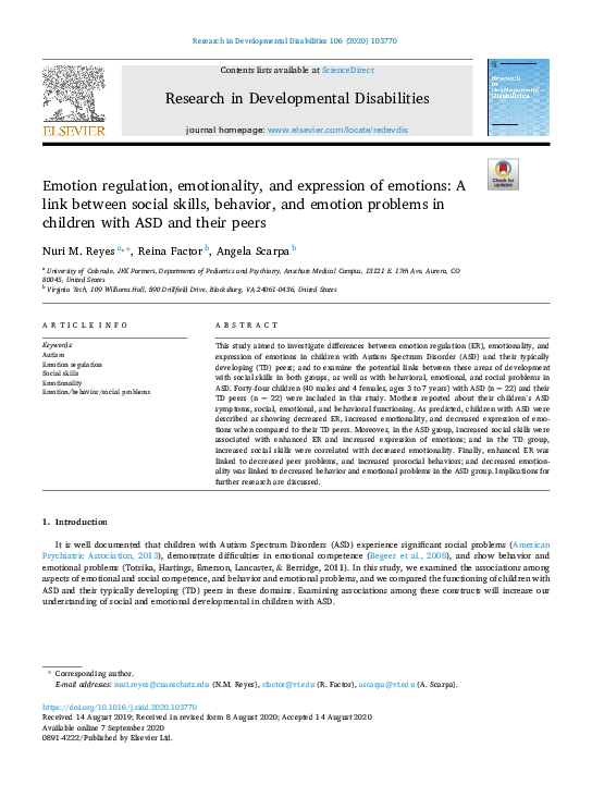 (PDF) Emotion regulation, emotionality, and expression of emotions: A ...