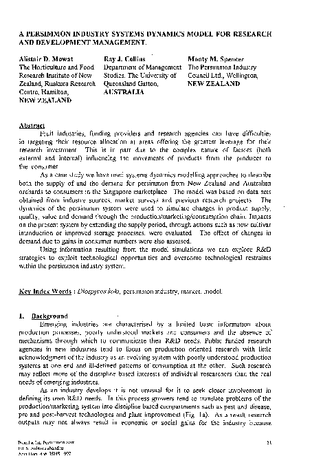 (PDF) A Persimmon Industry Systems Dynamics Model for Research and Development Management