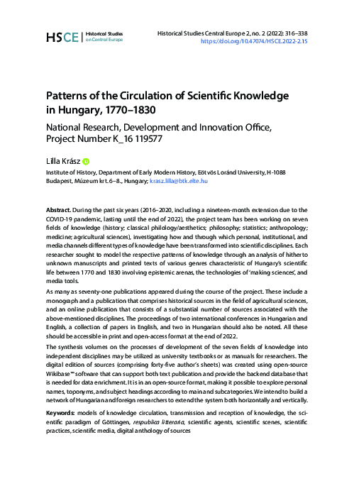 (PDF) The Patterns of the Circulation of Scientific Knowledge in ...