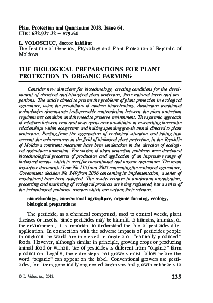 (PDF) The biological preparations for plant protection in organic ...