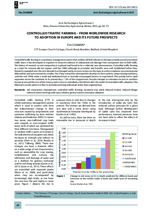 (PDF) Controlled Traffic Farming – From Worldwide Research To Adoption ...
