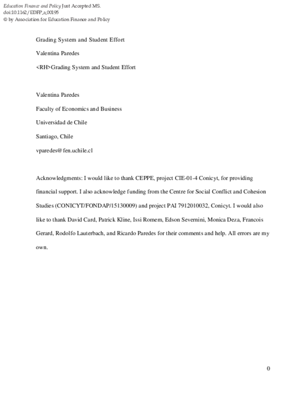 (PDF) Grading System and Student Effort