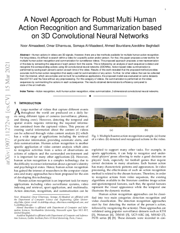 (PDF) A Novel Approach for Robust Multi Human Action Recognition and Summarization based on 3D ...