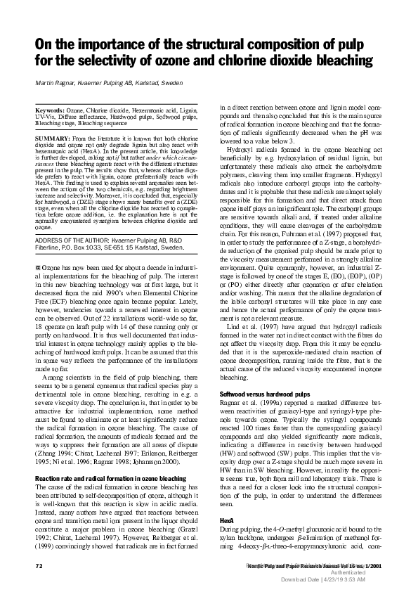 (PDF) On the importance of the structural composition of pulp for the ...