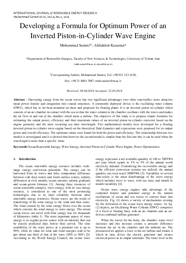 (PDF) Developing a Formula and Maximizing the Power for an Inverted ...