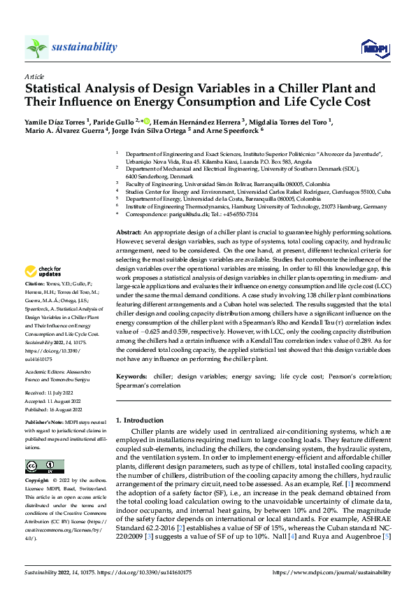 (PDF) Statistical Analysis of Design Variables in a Chiller Plant and Their Influence on Energy ...