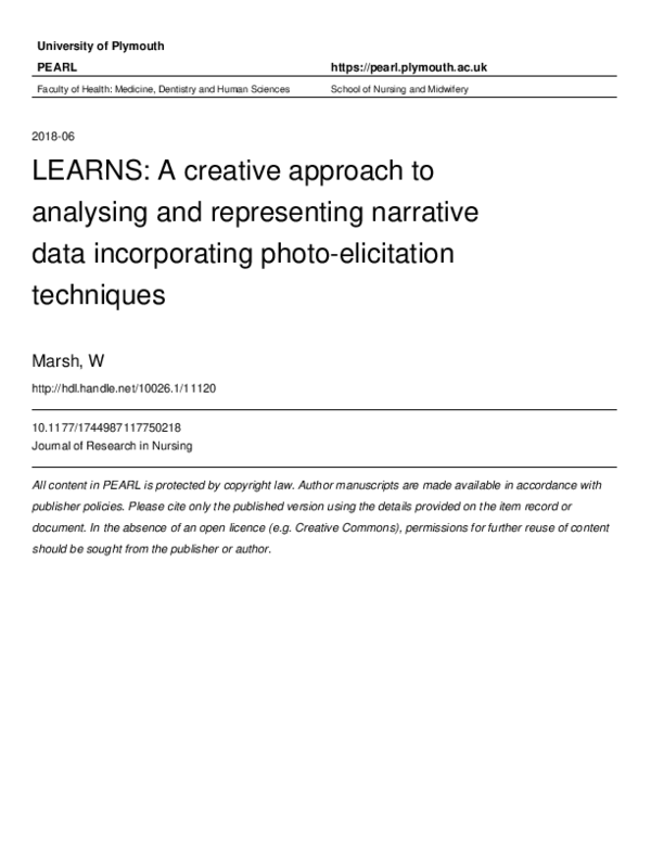 Pdf Learns A Creative Approach To Analysing And Representing