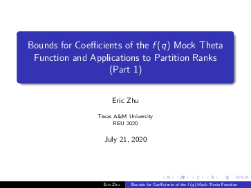 (PDF) Bounds for coefficients of the f(q) mock theta function and applications to partition ranks