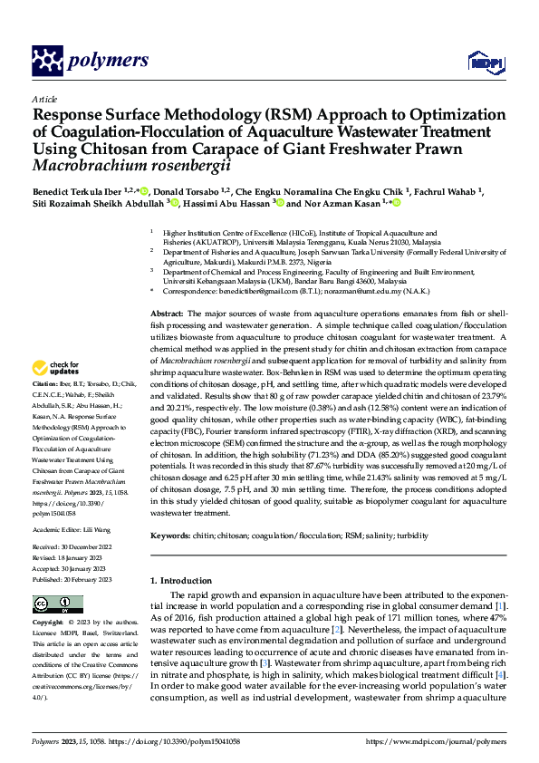(PDF) Response Surface Methodology (RSM) Approach to Optimization of Coagulation-Flocculation of ...