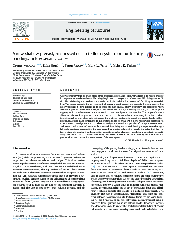 (PDF) A new shallow precast/prestressed concrete floor system for multi ...