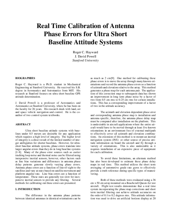 (PDF) Real time calibration of antenna phase errors for ultra short ...