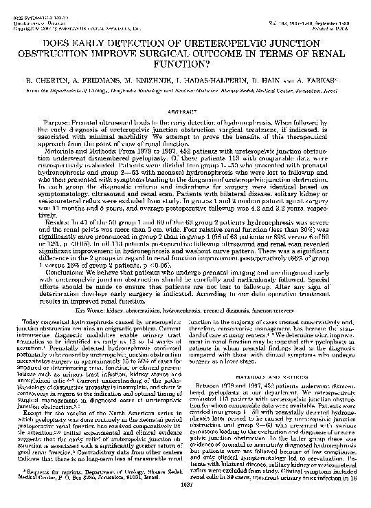 (PDF) Does Early Detection of Ureteropelvic Junction Obstruction ...