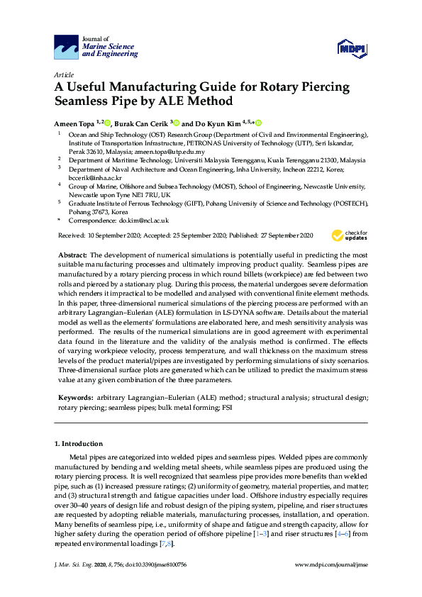(PDF) A Useful Manufacturing Guide for Rotary Piercing Seamless Pipe by ...