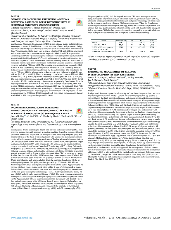(PDF) Su1716 ENDOSCOPIC MANAGEMENT OF COLONIC INTUSSUSCEPTION BY ESD ...