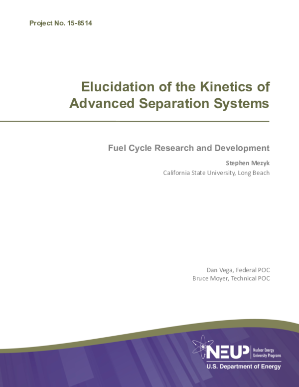 (PDF) Elucidation of the Kinetics of Advanced Separation Systems