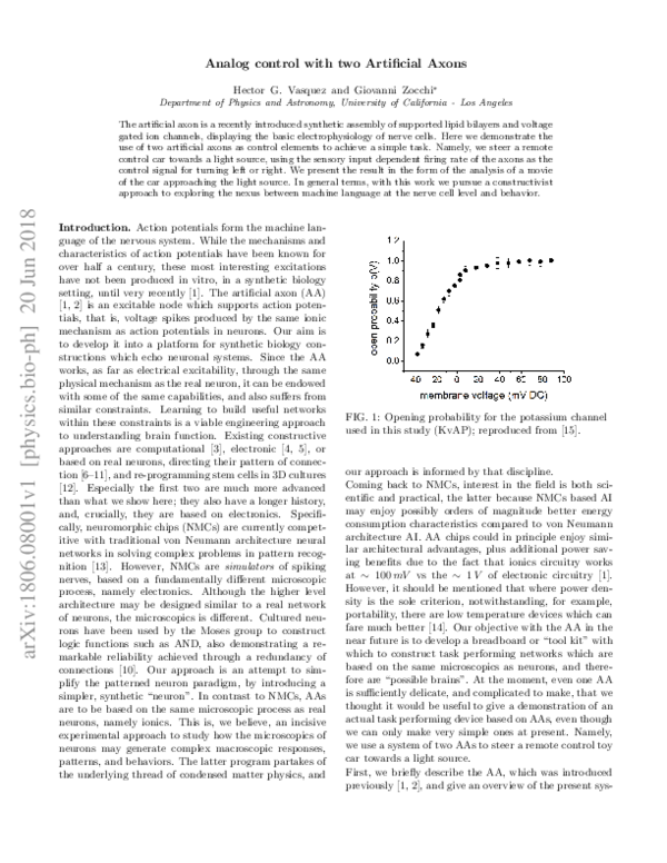 (PDF) Analog control with two Artificial Axons