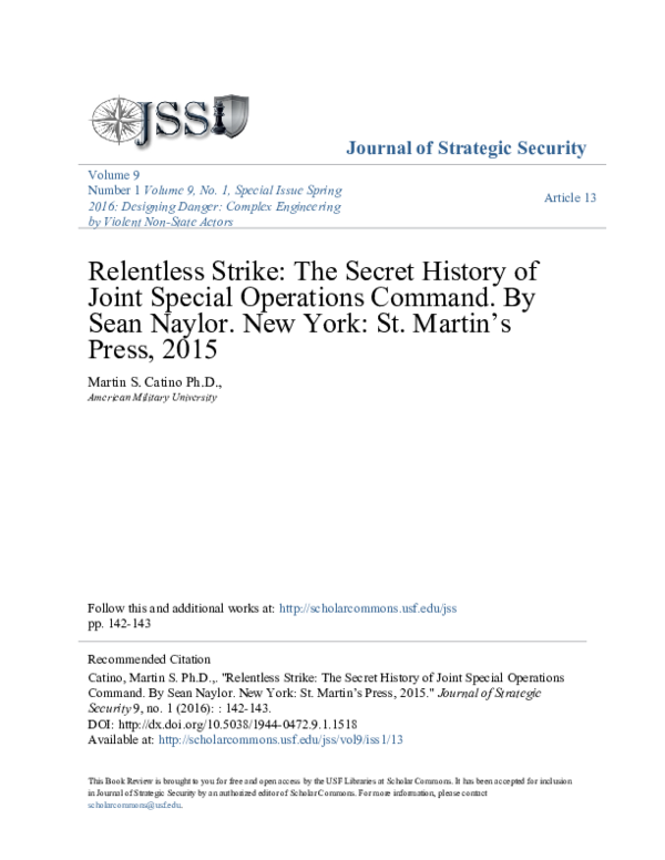 (PDF) Relentless Strike: The Secret History of Joint Special Operations ...
