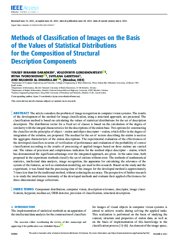 (PDF) Methods of Classification of Images on the Basis of the Values of ...