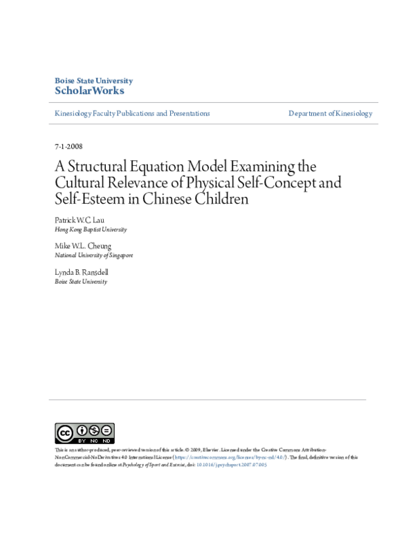 (PDF) A structural equation model of the relationship between body ...