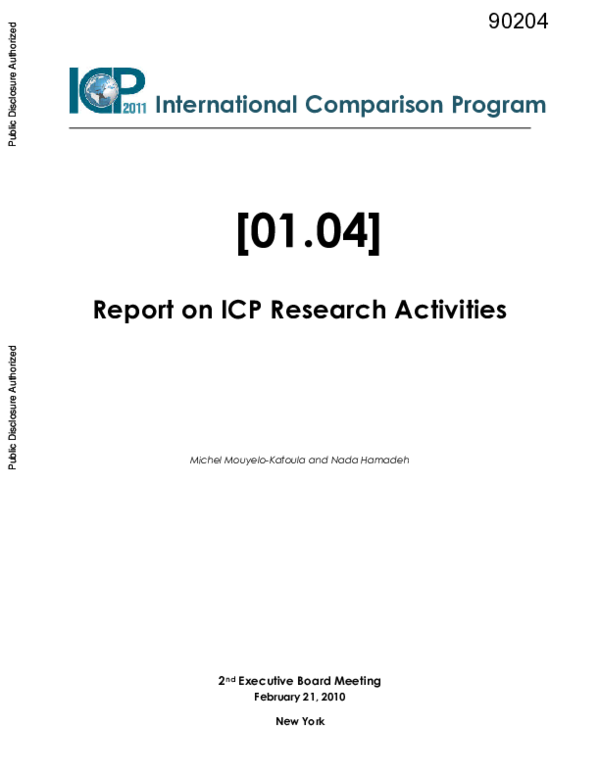 (PDF) Report on ICP research activities