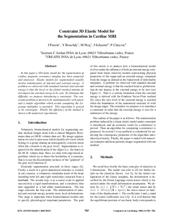 (PDF) Constraint 3D elastic model for the segmentation in cardiac MRI | Patrick Clarysse ...