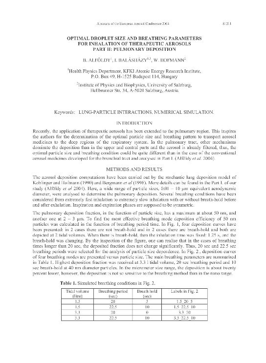 (PDF) Optimal Droplet Size and Breathing Parameters for Inhalation of ...