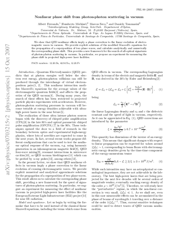 (PDF) Nonlinear Phase Shift from Photon-Photon Scattering in Vacuum