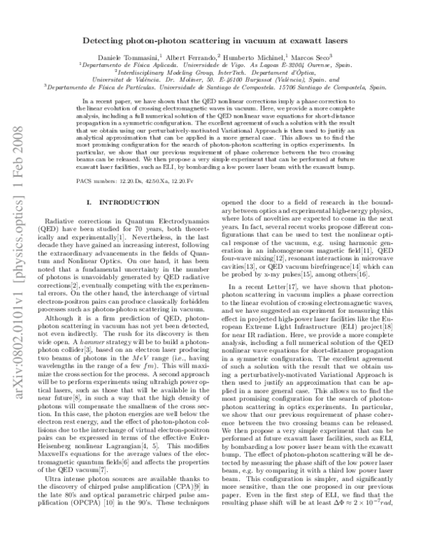 (PDF) Detecting photon-photon scattering in vacuum at exawatt lasers