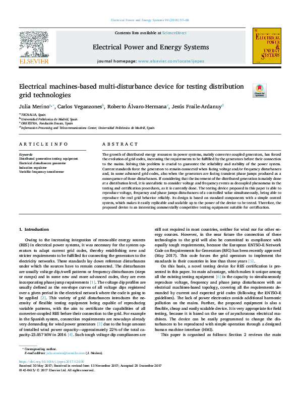 (PDF) Electrical machines-based multi-disturbance device for testing ...