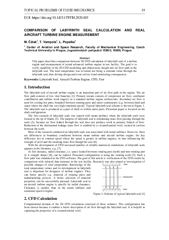 (PDF) Comparison of Labyrinth Seal Calculation and Real Aircraft ...