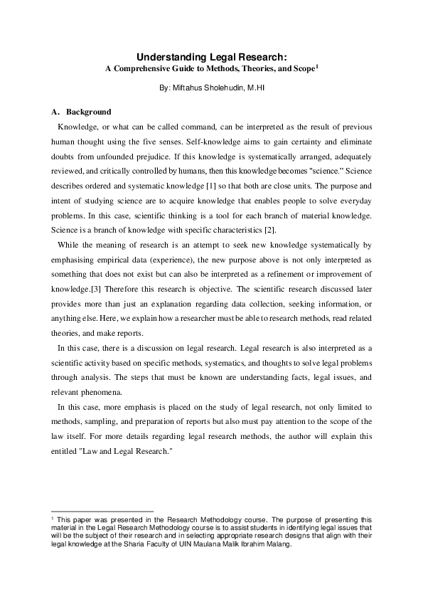 (PDF) Understanding Legal Research: A Comprehensive Guide to Methods ...