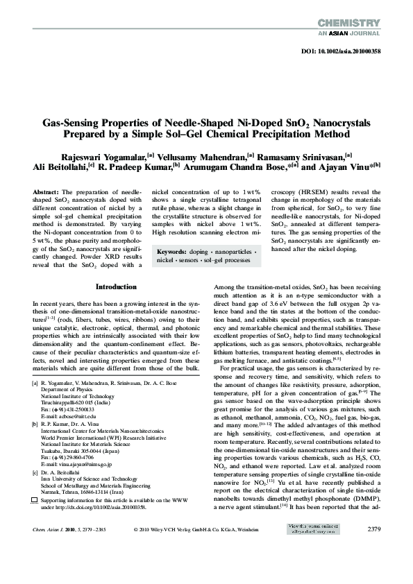 (PDF) Gas-Sensing Properties of Needle-Shaped Ni-Doped SnO2 ...
