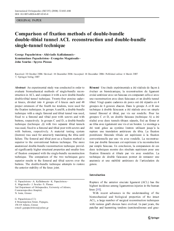 (PDF) Comparison of fixation methods of double-bundle double-tibial tunnel ACL reconstruction ...